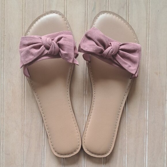 Time and Tru | Shoes | New Time Tru Muted Soft Pink Suede Bow Feminine ...